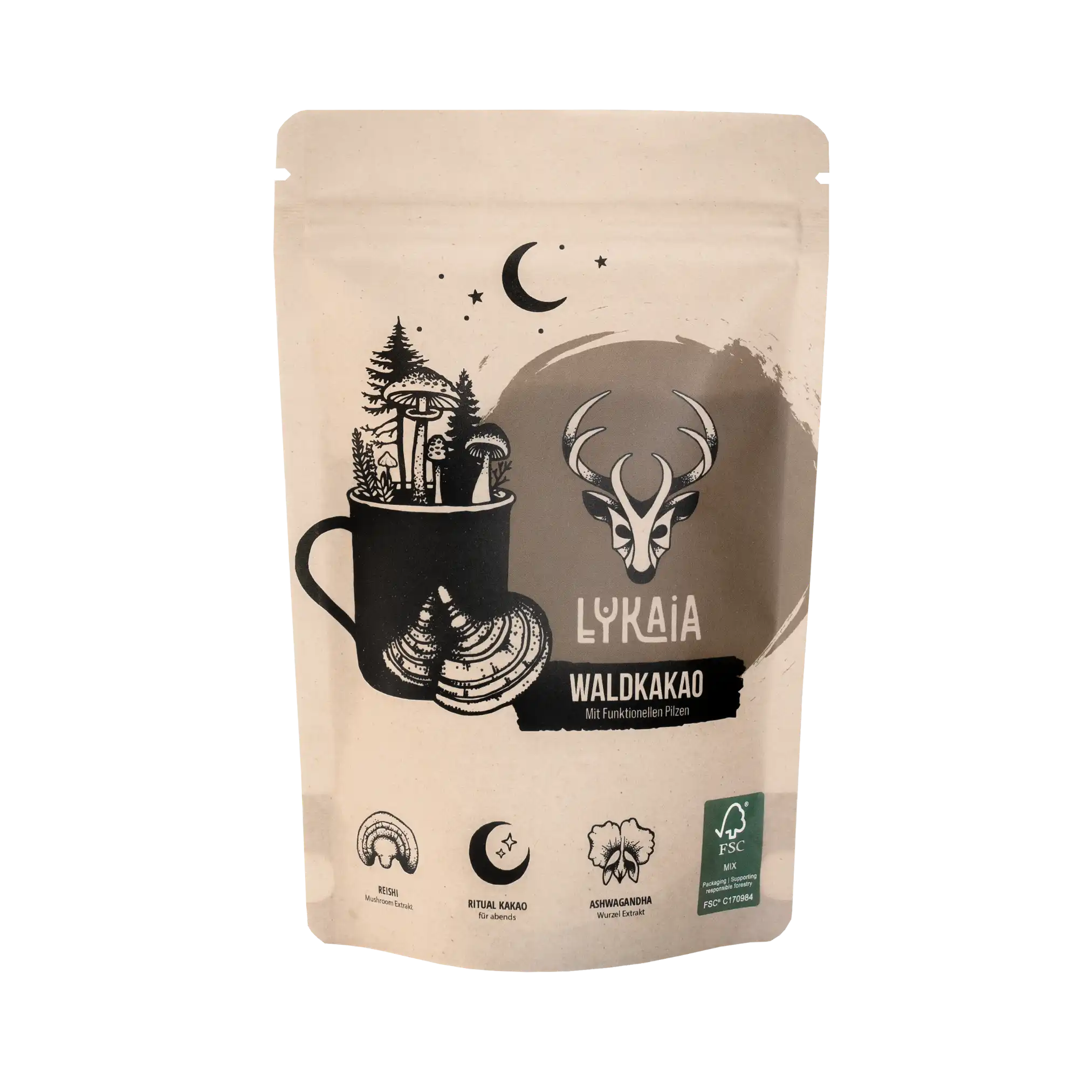 Waldkakao | Kakaopulver mit Reishi Pilz & Ashwagandha – Lykaia – Lykaia ...